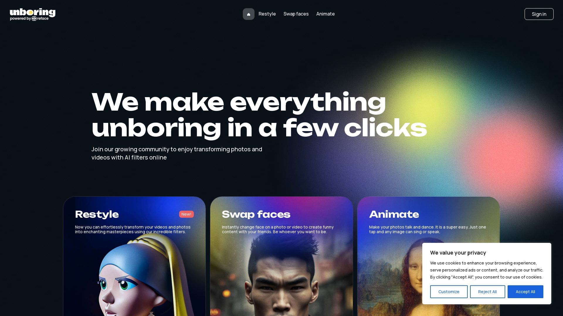 Unboring | Face Swap and Photo Animation Tool | Futureen