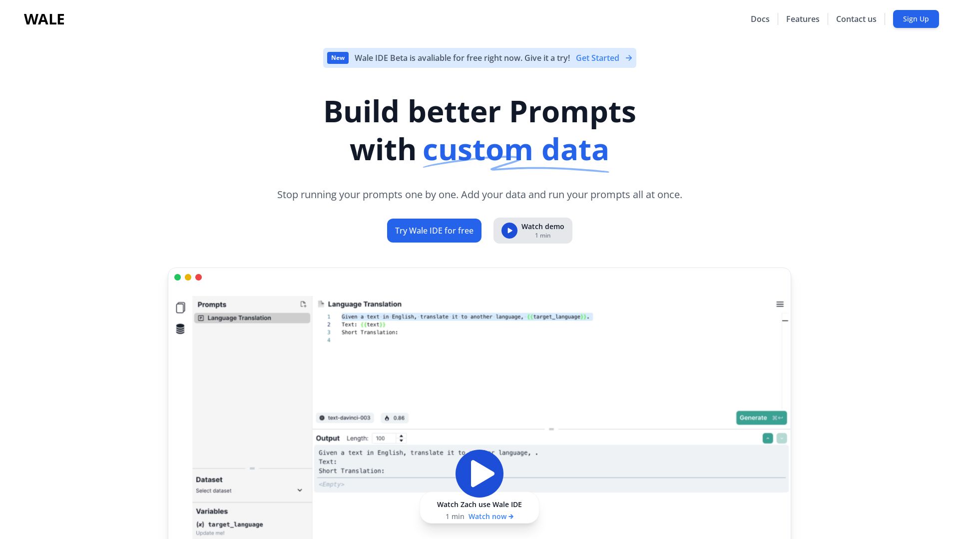 Trywale.com | Build Better Prompts with Custom Data | Futureen