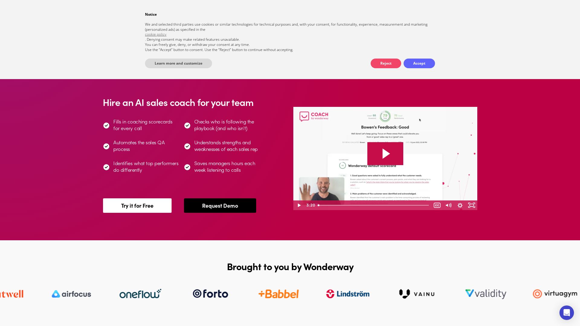 Wonderway.io | Enhance Your Sales Team with AI Coaching | Futureen