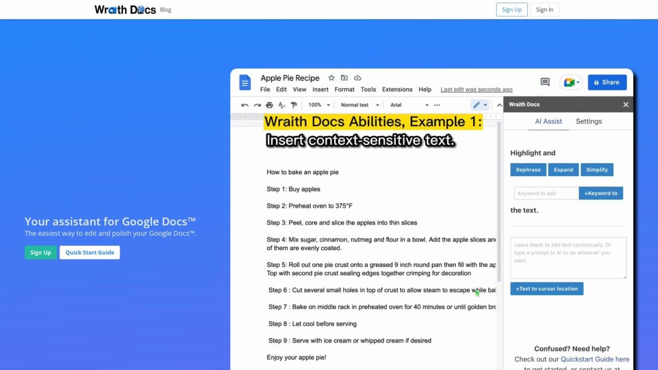 Wraith Docs 📝 Your Google Docs™ AI Assistant | Futureen