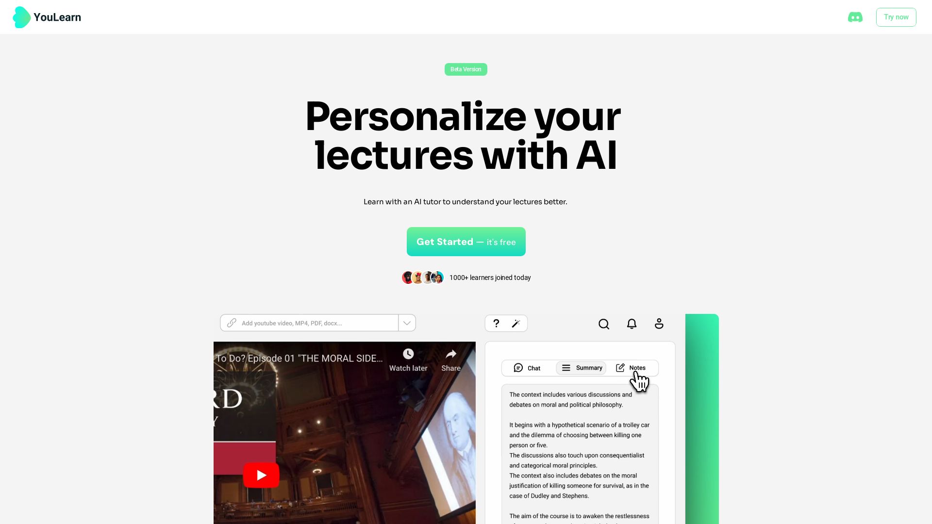 YouLearn | Personalize Lectures with AI for YouTube | Futureen