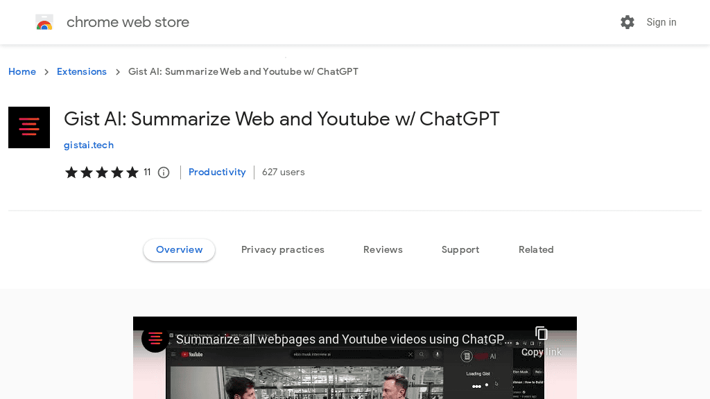 Gist AI | Summarize Web and YouTube Content | Futureen