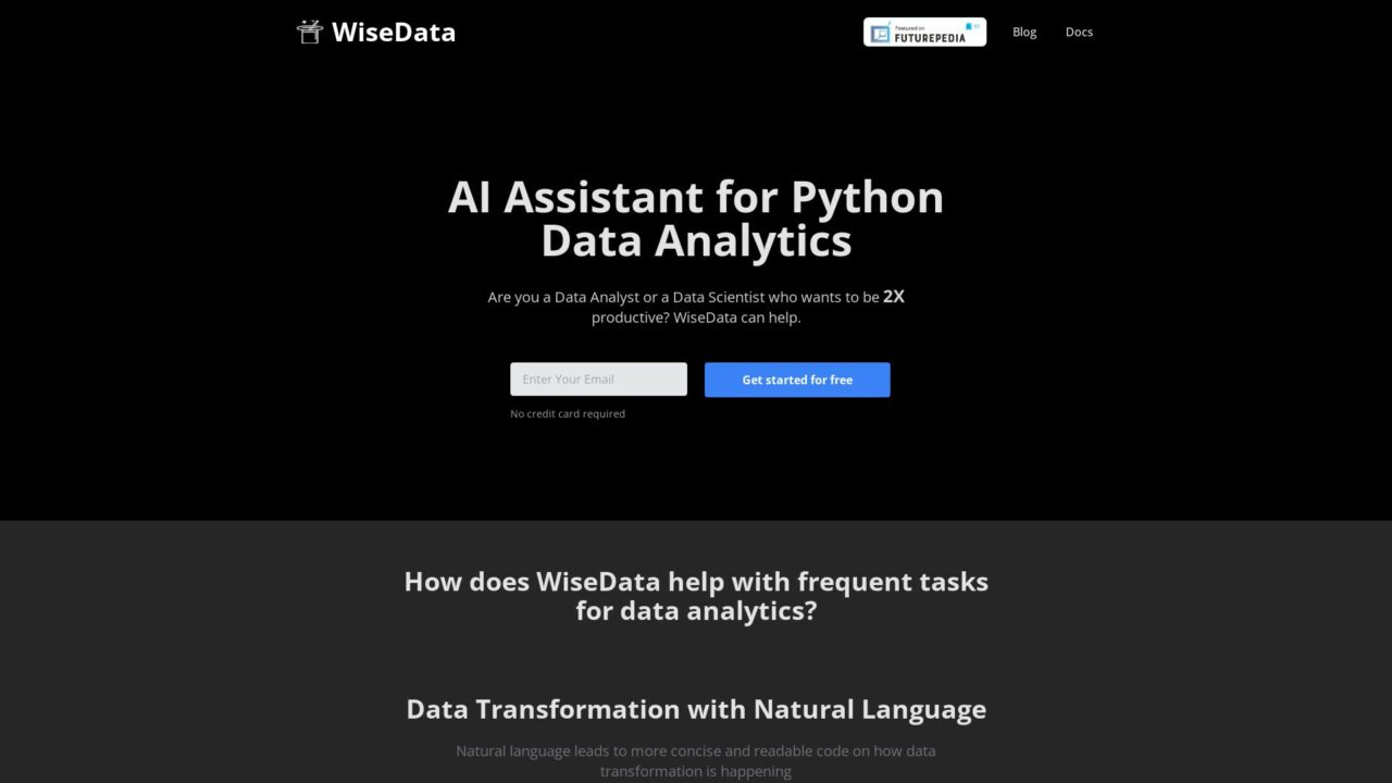 WiseData 🧠 2X Productivity for Python Data Analysis | Futureen