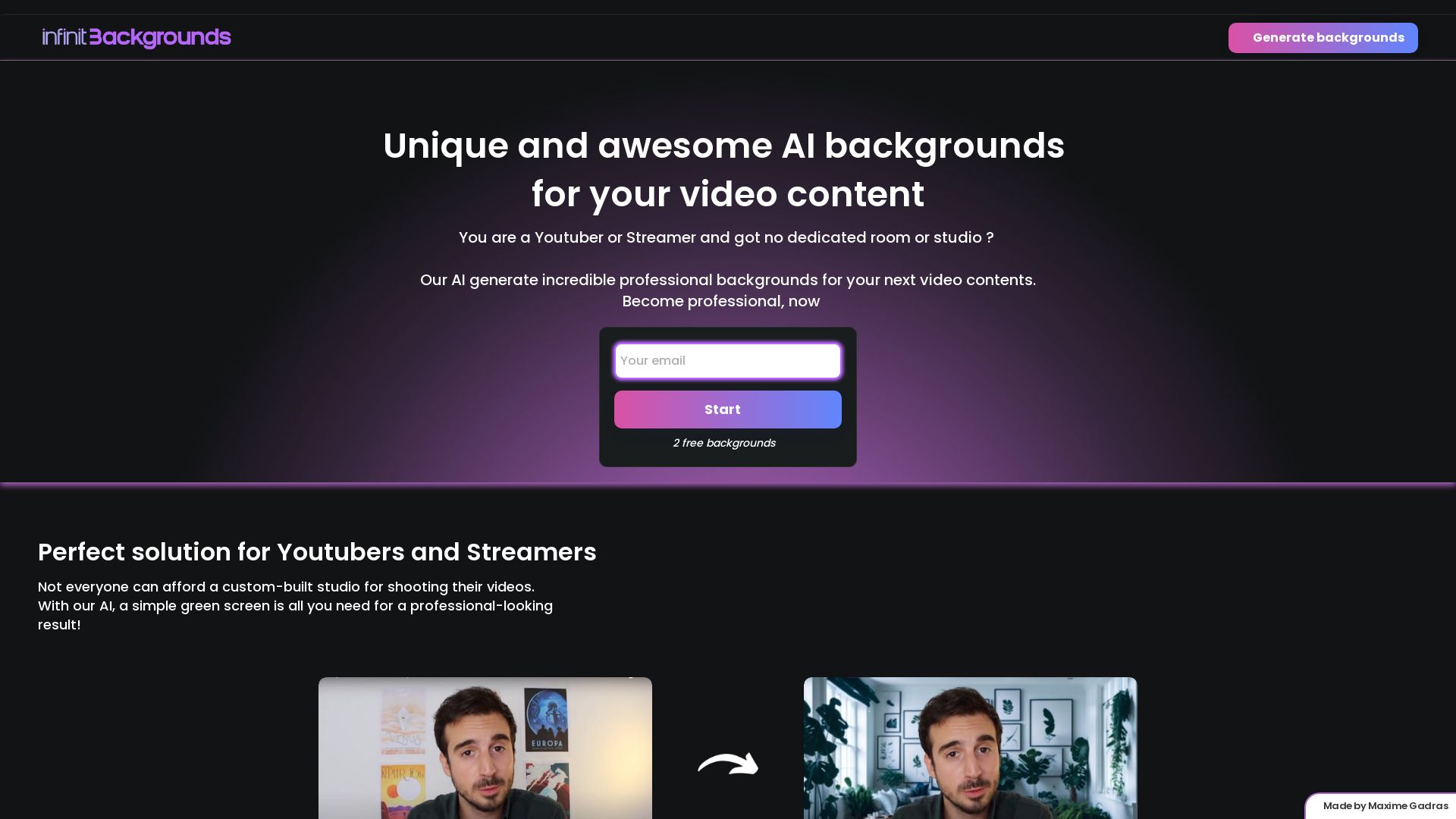 Infinit | AI Backgrounds for Video Creators | Futureen