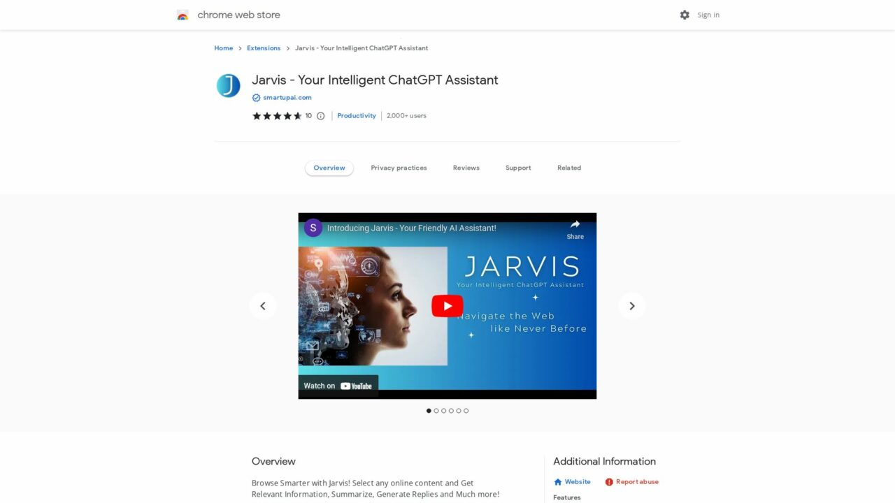Jarvis | Browse Smarter with Your ChatGPT Assistant | Futureen