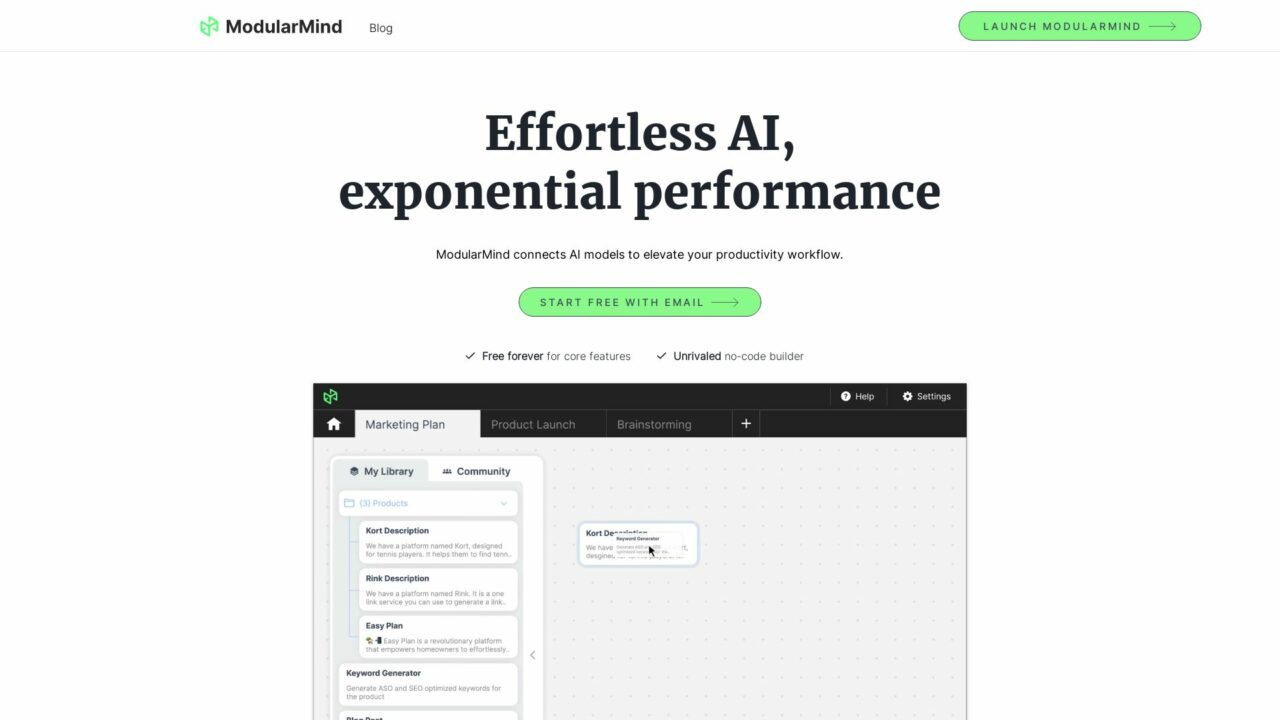 ModularMind 🧠 No-Code AI Builder | Enhanced Content Creation | Futureen