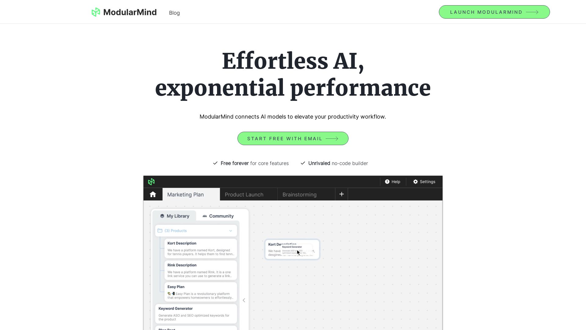 ModularMind | No-Code AI Builder for Content Creation | Futureen