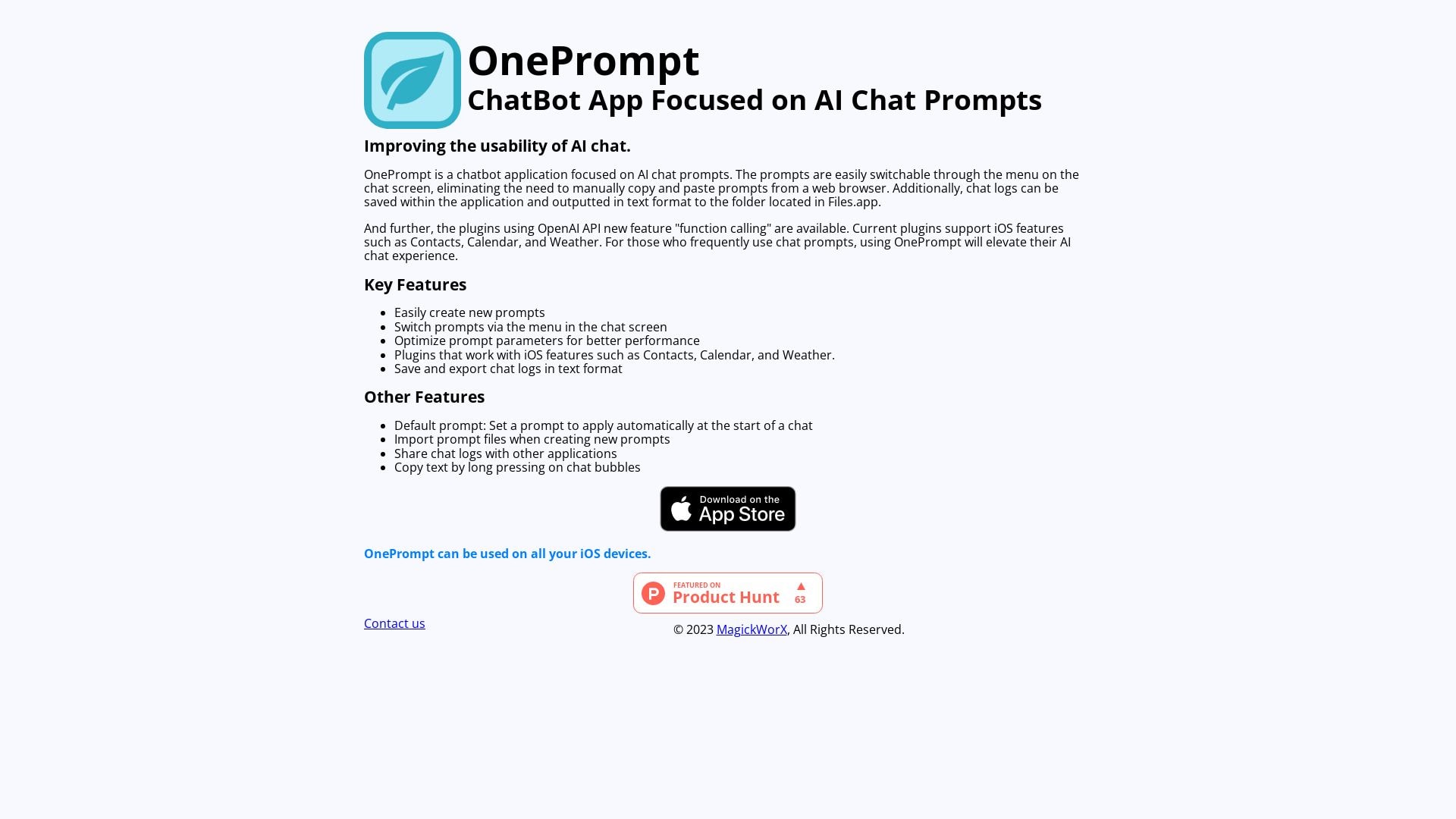 OnePrompt | Optimized chat prompts management with AI chatbot | Futureen