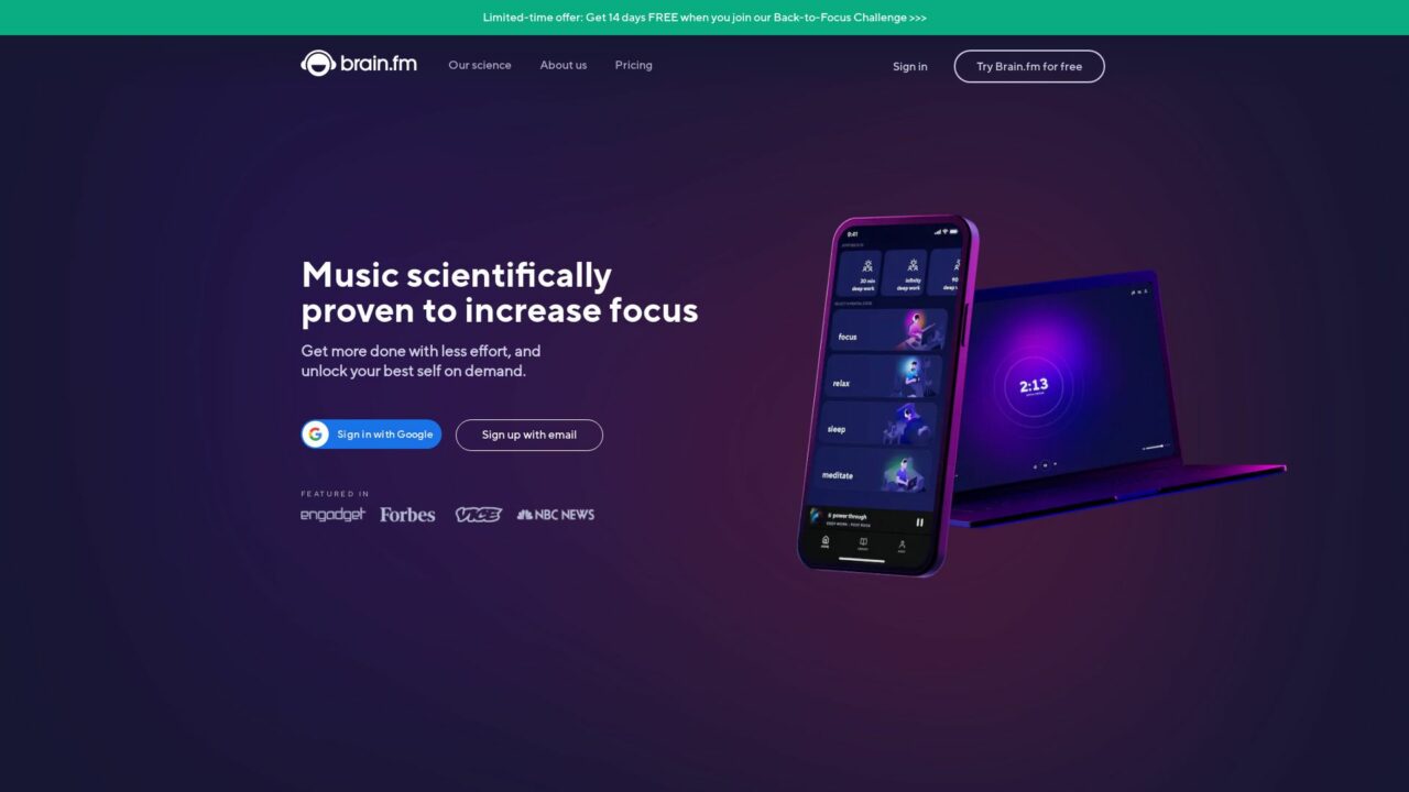 Brain.fm | Music for Focus, Relaxation & Sleep | Futureen