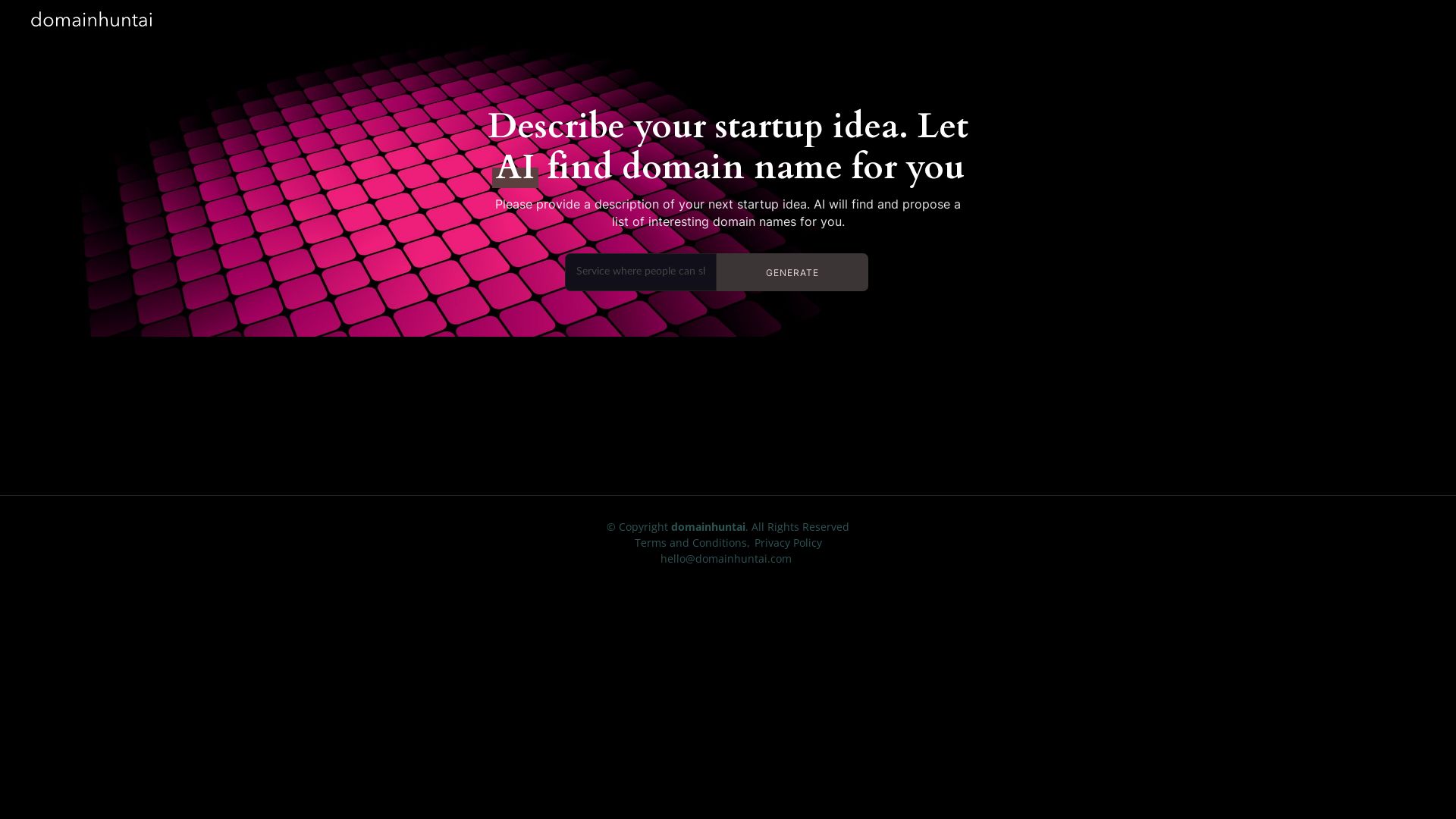 DomainHuntAI | Creative domain name ideas for startups | Futureen
