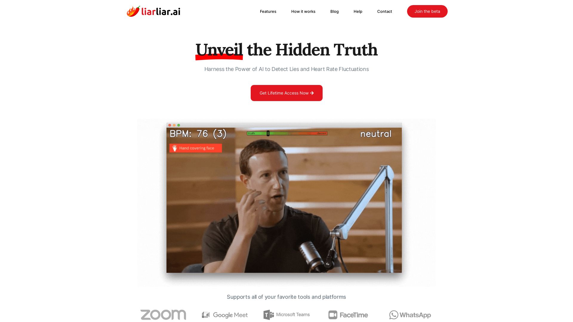 LiarLiar.ai | Lie Detector and Heart Rate Monitor | Futureen