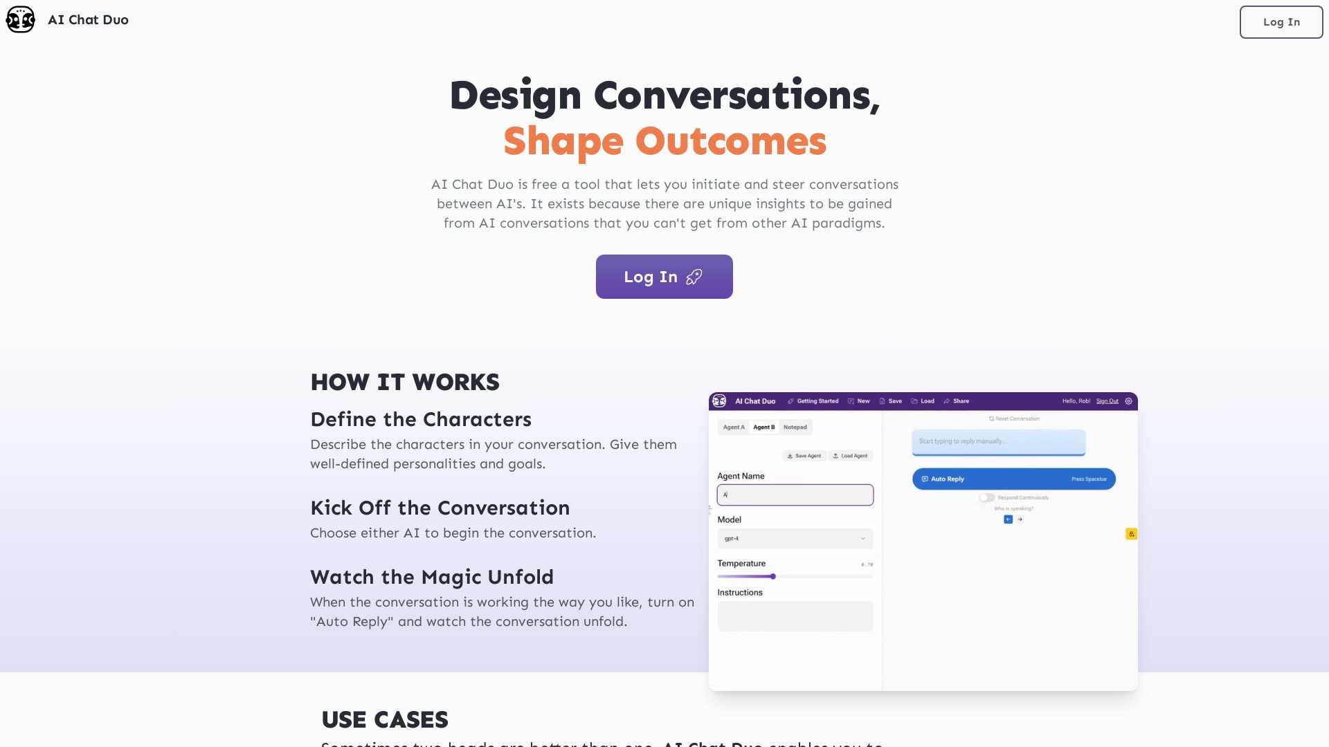AI Chat Duo | Start and guide AI conversations | Futureen