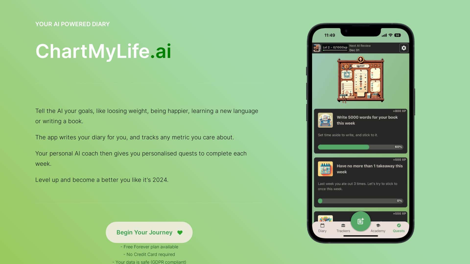 ChartMyLife | Your AI-Powered Diary and Coach | Futureen