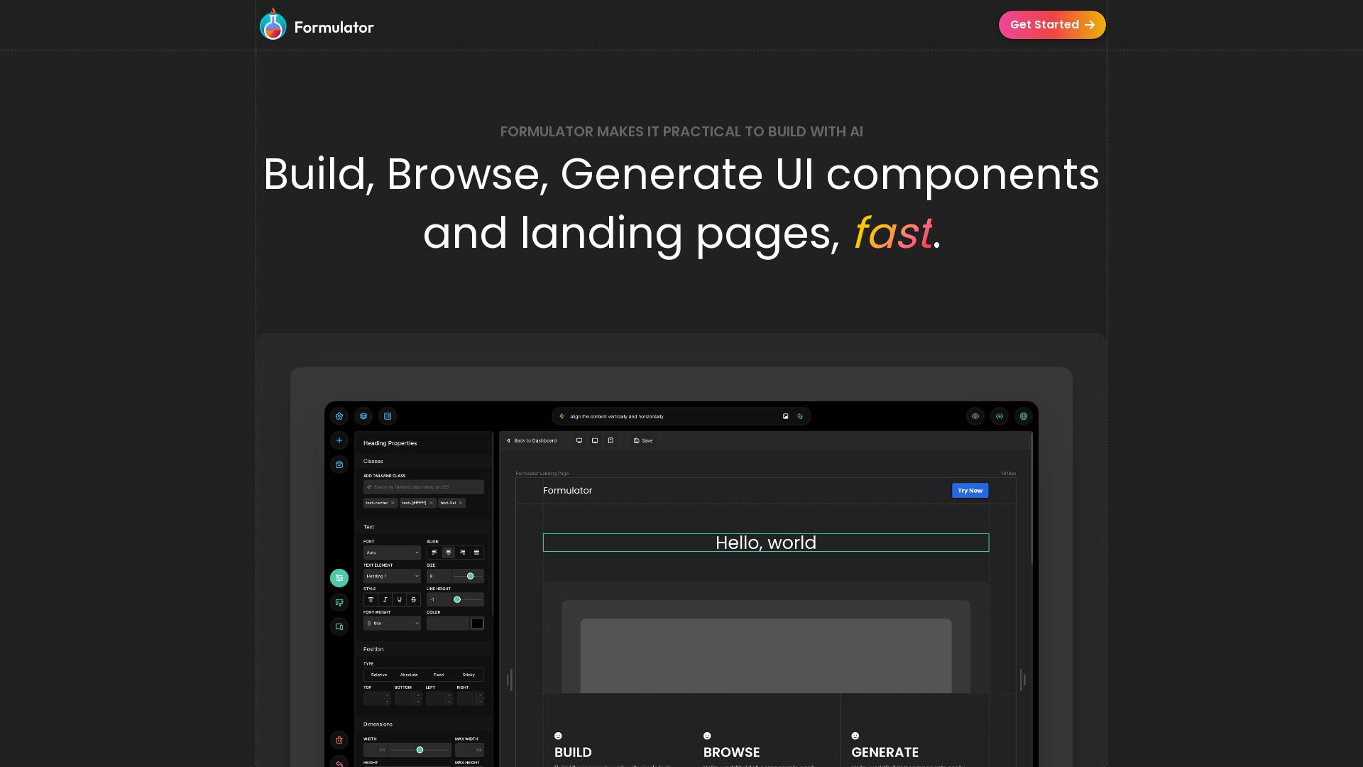 Formulatorapp | Accelerate Web Development with AI Components | Futureen