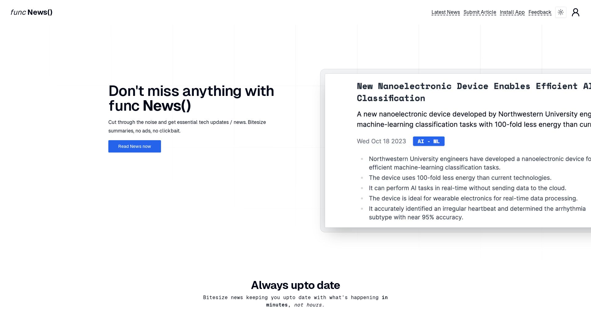 Funcnews | Stay informed without distractions | Futureen