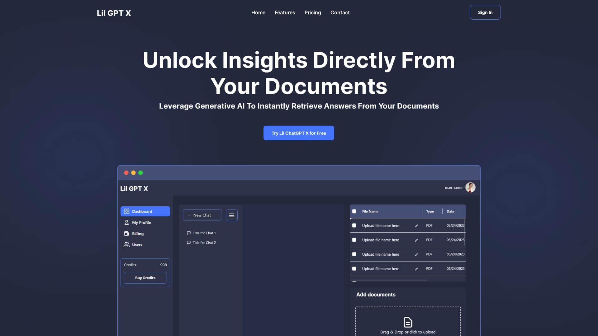 Lil GPT X | AI-powered document insights extractor | Futureen