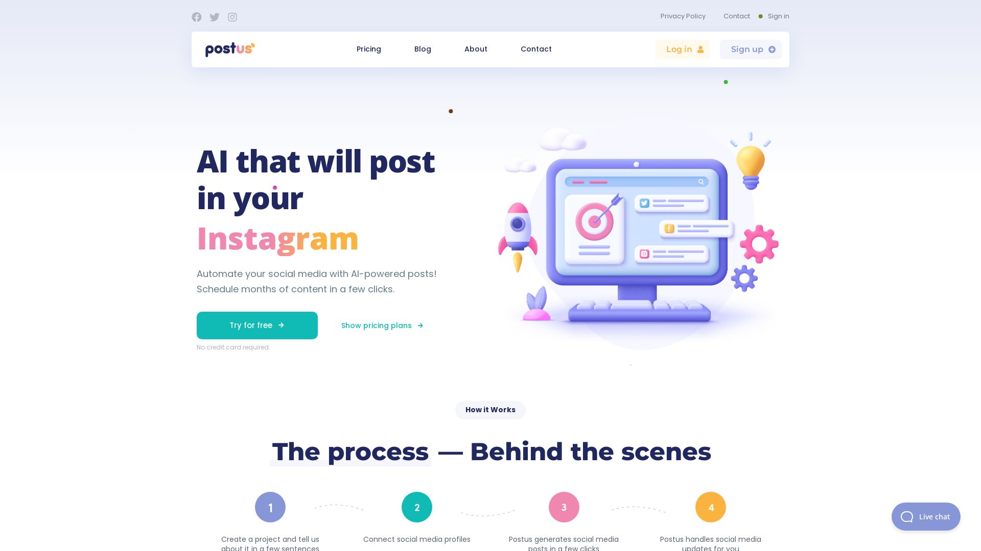 Postus | Automate social media using AI-generated posts. | Futureen