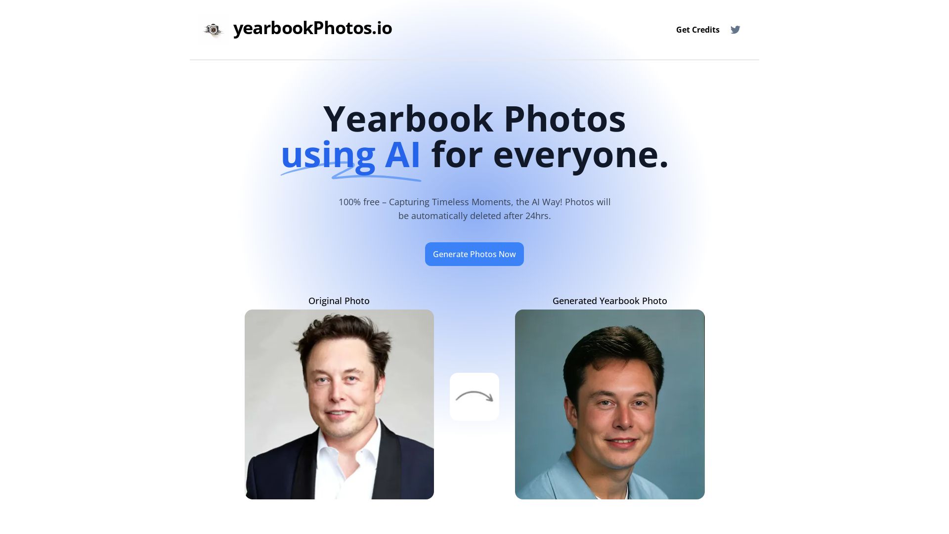 Yearbook Photos Generator | Create AI-powered yearbook photos instantly. | Futureen