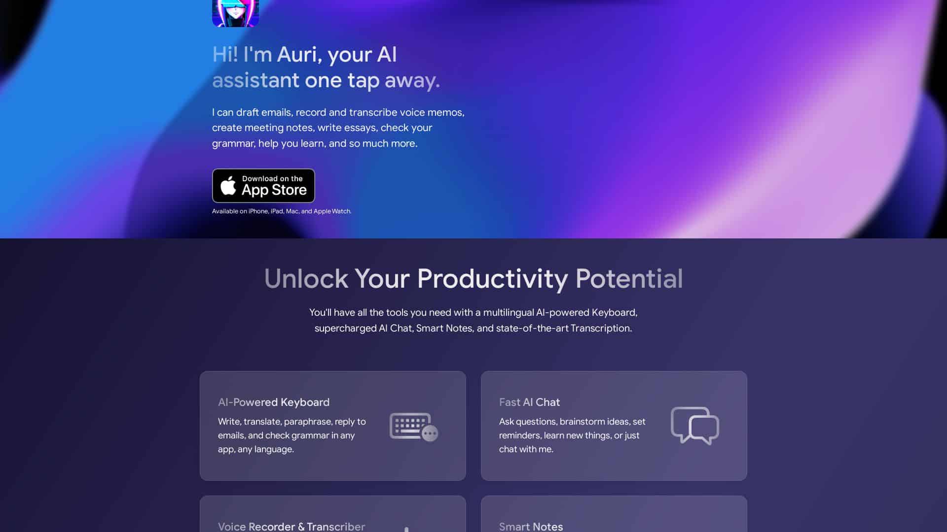 AuriAI | Your Intelligent Writing Assistant for Improved Productivity | Futureen