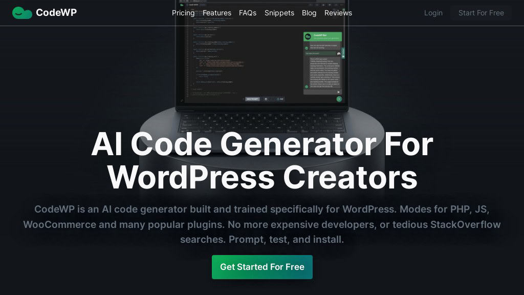 CodeWP | Simplify Your WordPress Development with AI Tools | Futureen
