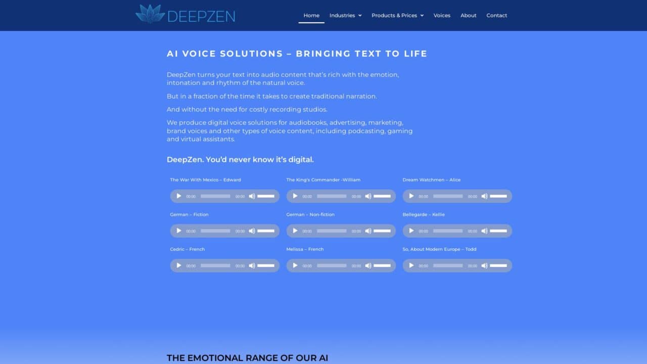 DeepZen | AI-Powered Tool for Realistic Audio Creation | Futureen