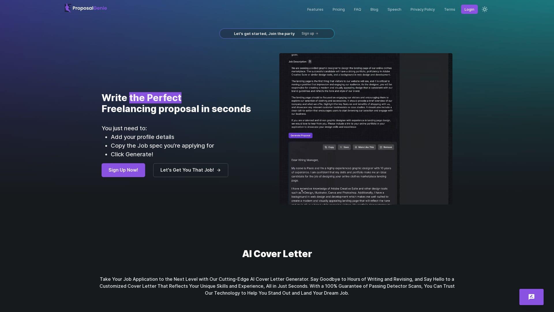 ProposalGenie | AI-Powered Platform for Customized Freelance Proposals | Futureen