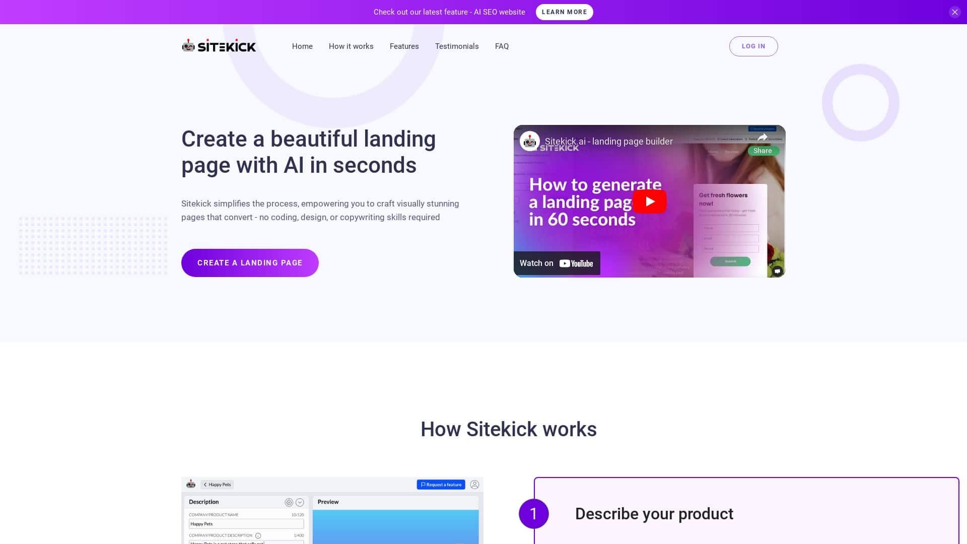 Sitekickai | AI-Powered Landing Page Builder for Optimal Conversions | Futureen