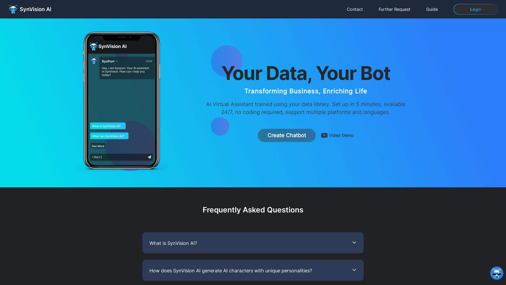SynVision AI | Create Personalized AI Assistants Effortlessly | Futureen