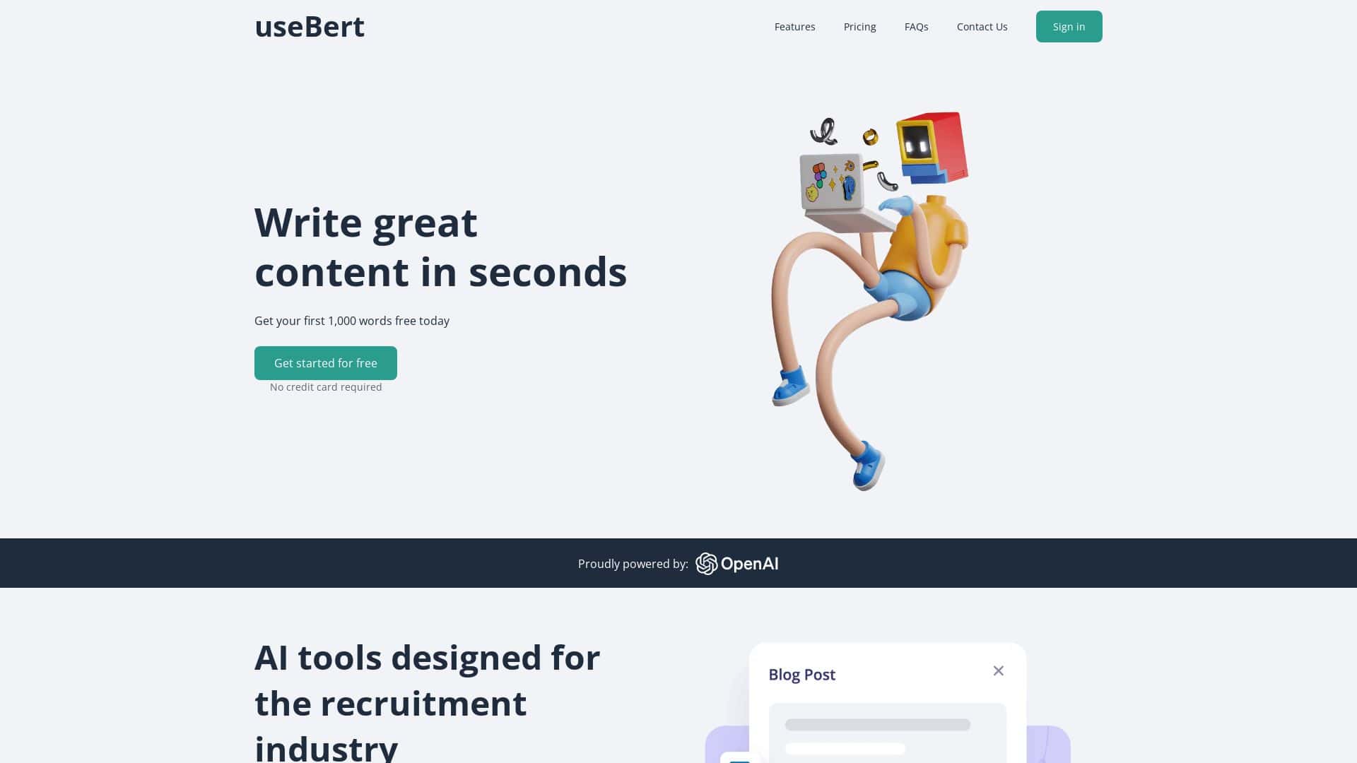 useBert | Content Creation Tool for the Recruitment Industry | Futureen
