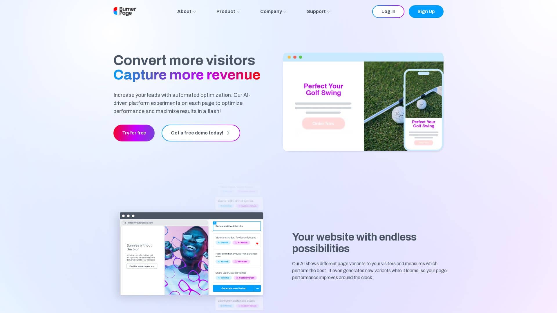 BurnerPage AI | Create High-Converting Pages with Ease | Futureen