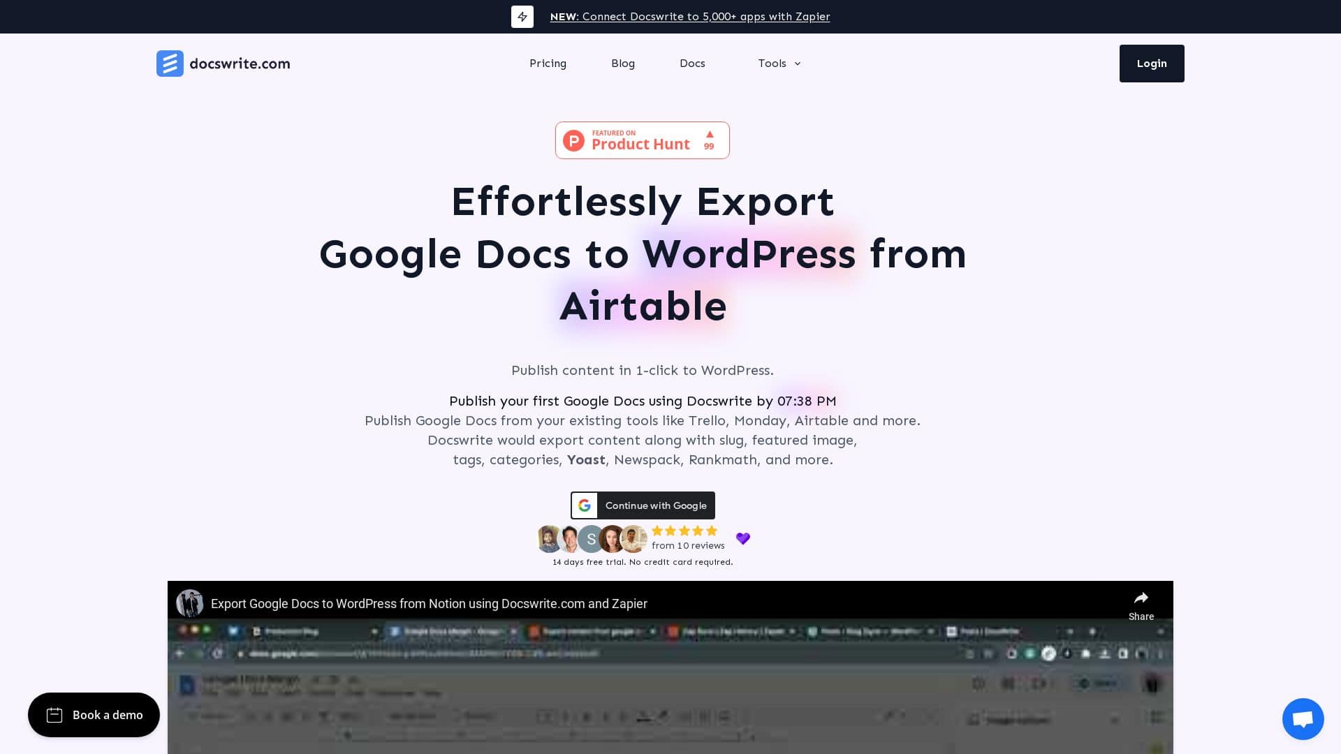 Docswrite | Simplify the process of publishing from Google Docs to WordPress | Futureen