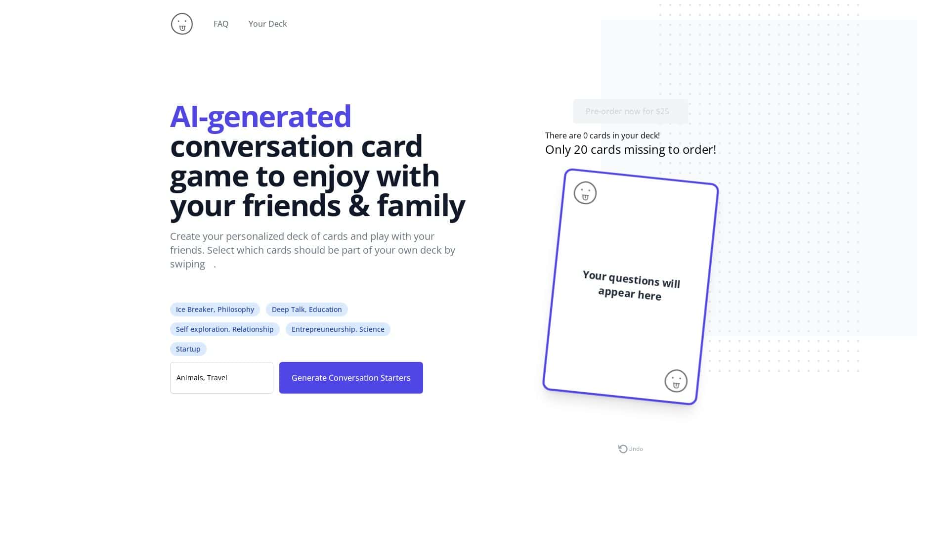 Langame Card Game | AI-Powered Conversation Starters for Meaningful Connections | Futureen