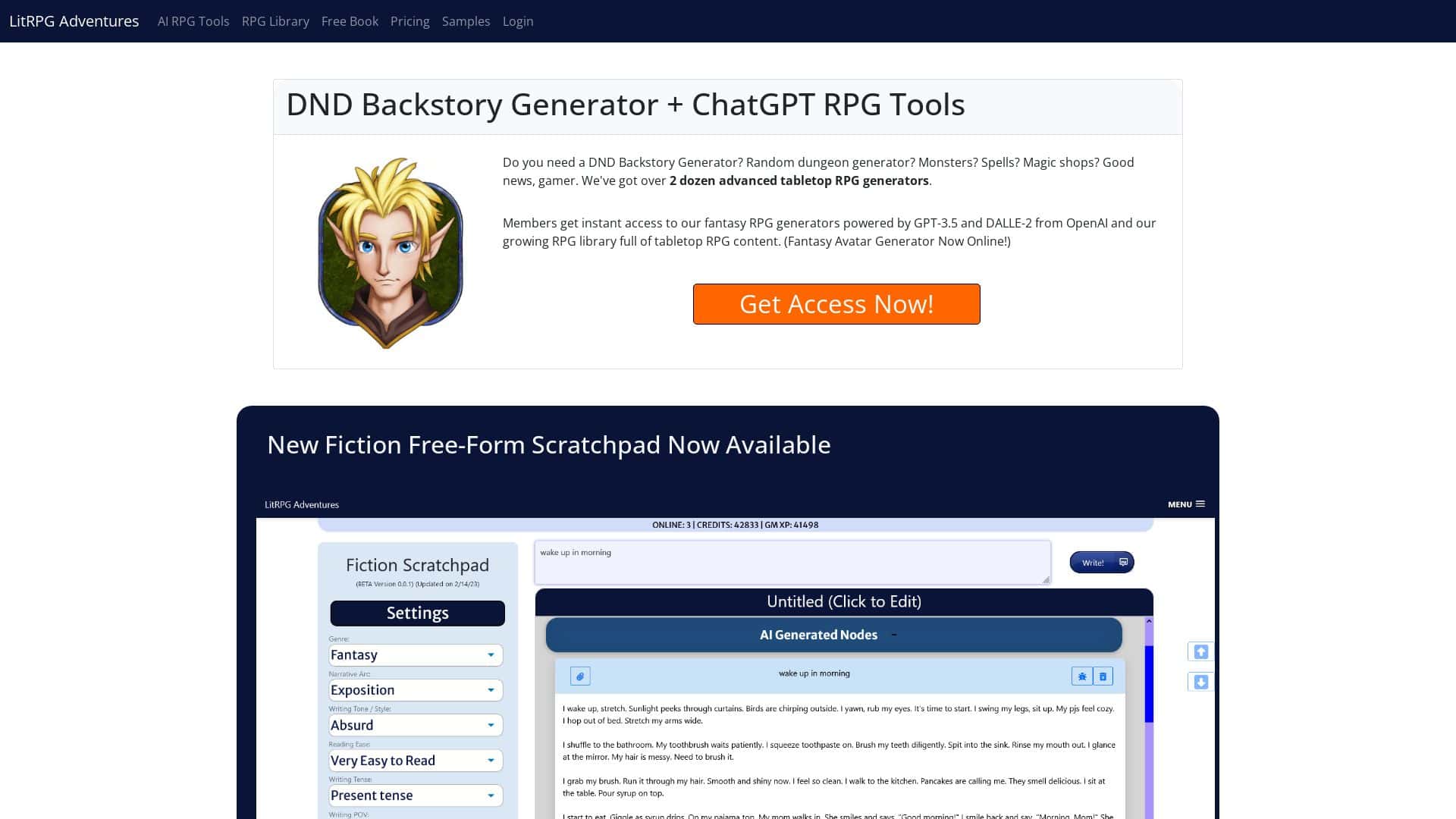 LitRPG Adventures | AI-Powered RPG Generators for Epic Campaigns | Futureen