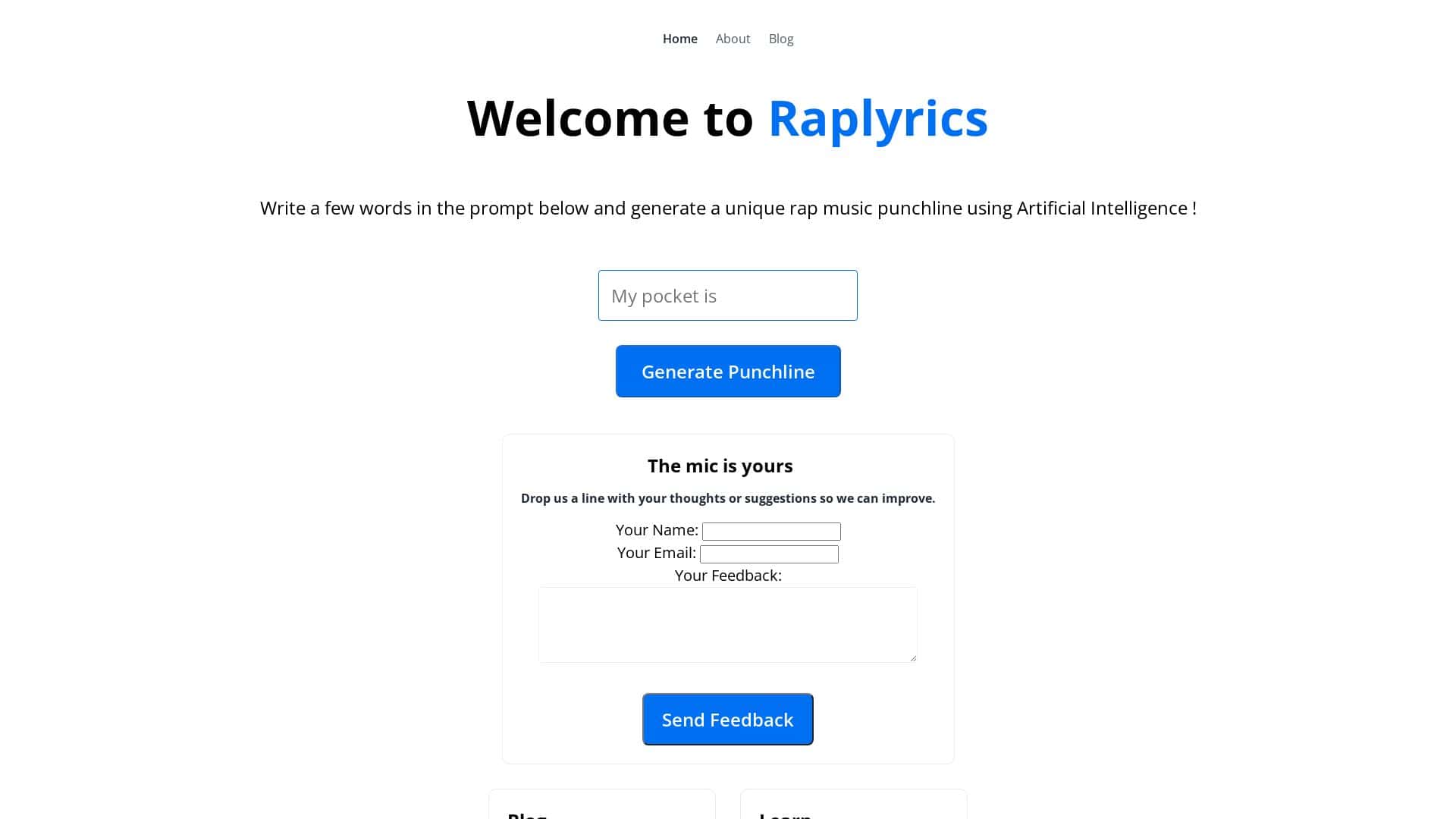 RapLyrics | An AI-driven platform for creating original rap punchlines ...