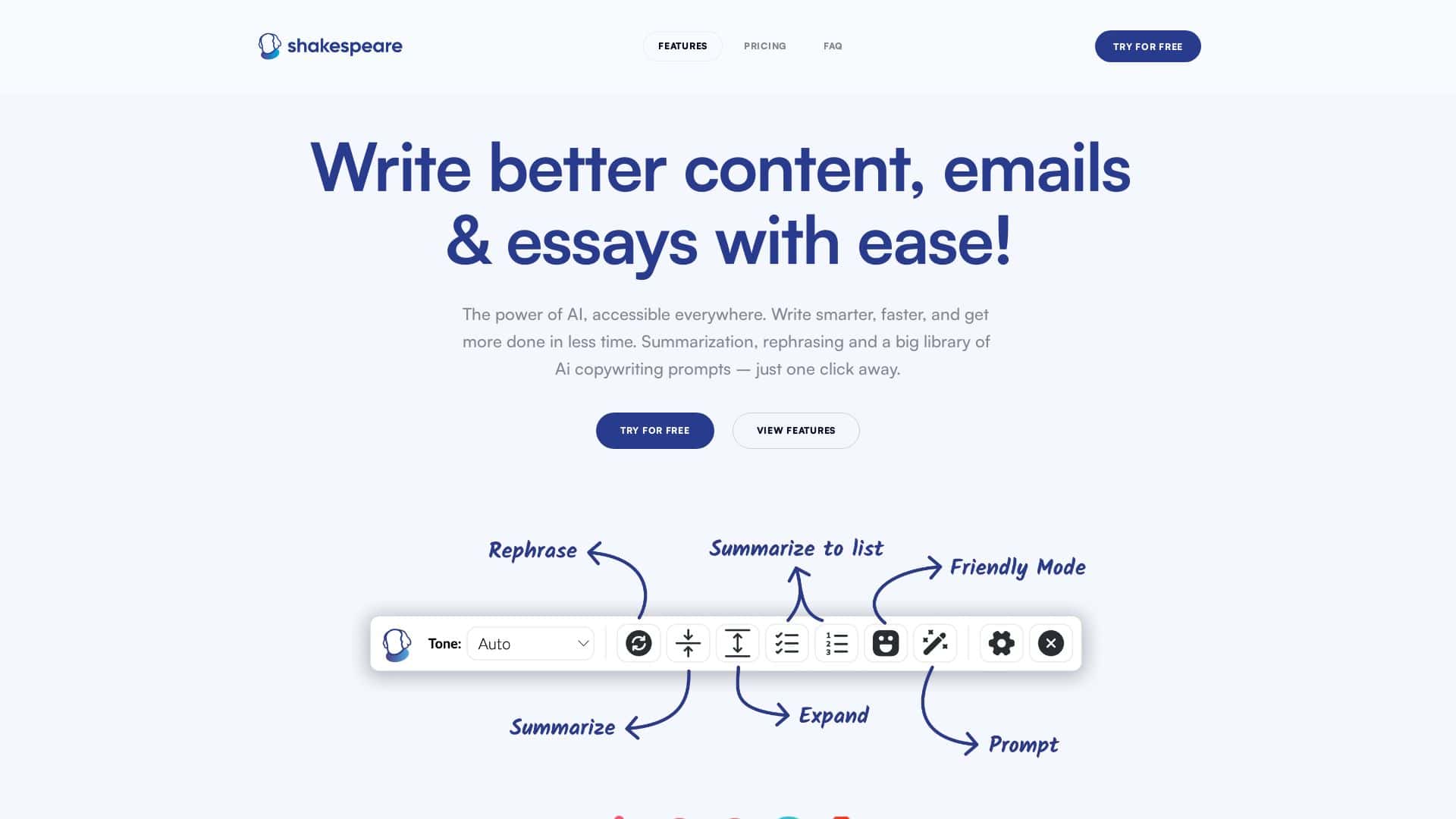 Shakespeare AI Writing Toolbar | Transforming Content Creation and Efficiency | Futureen