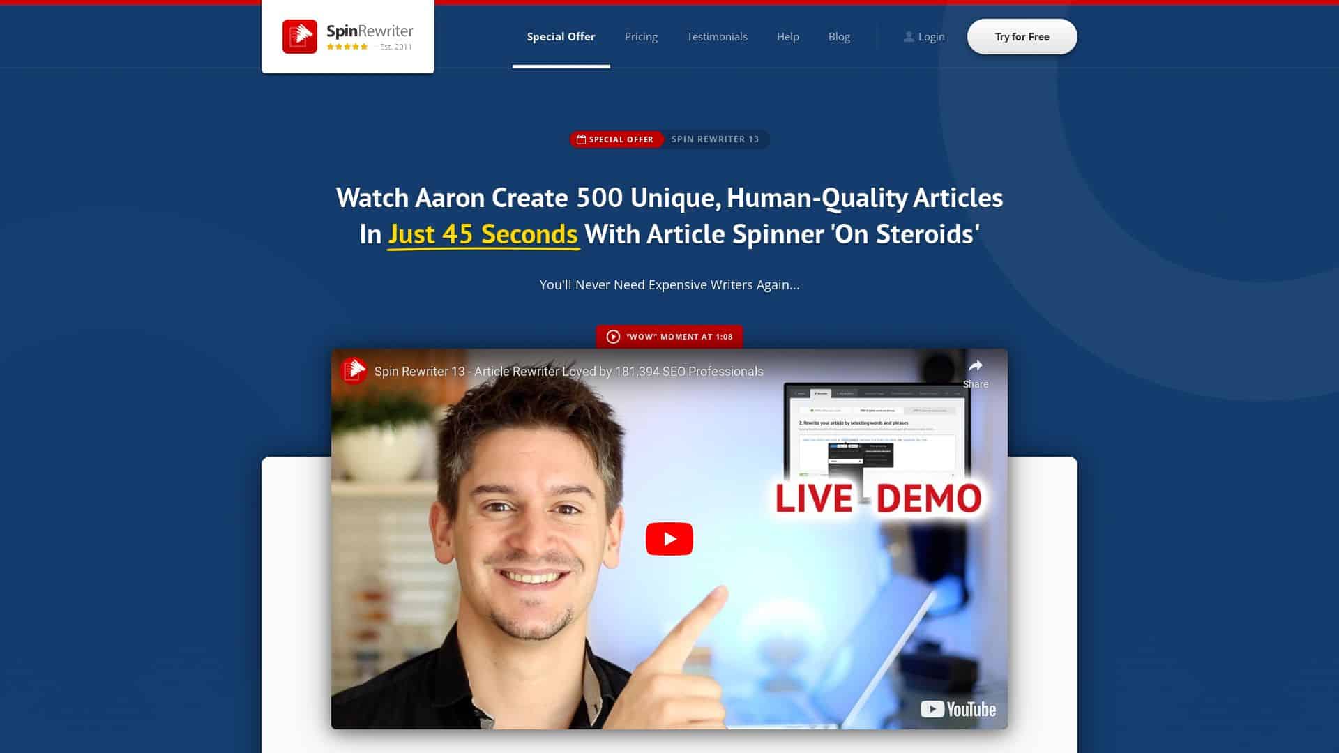 Spinrewriter | AI-Powered Tool for Unique Article Rewriting | Futureen