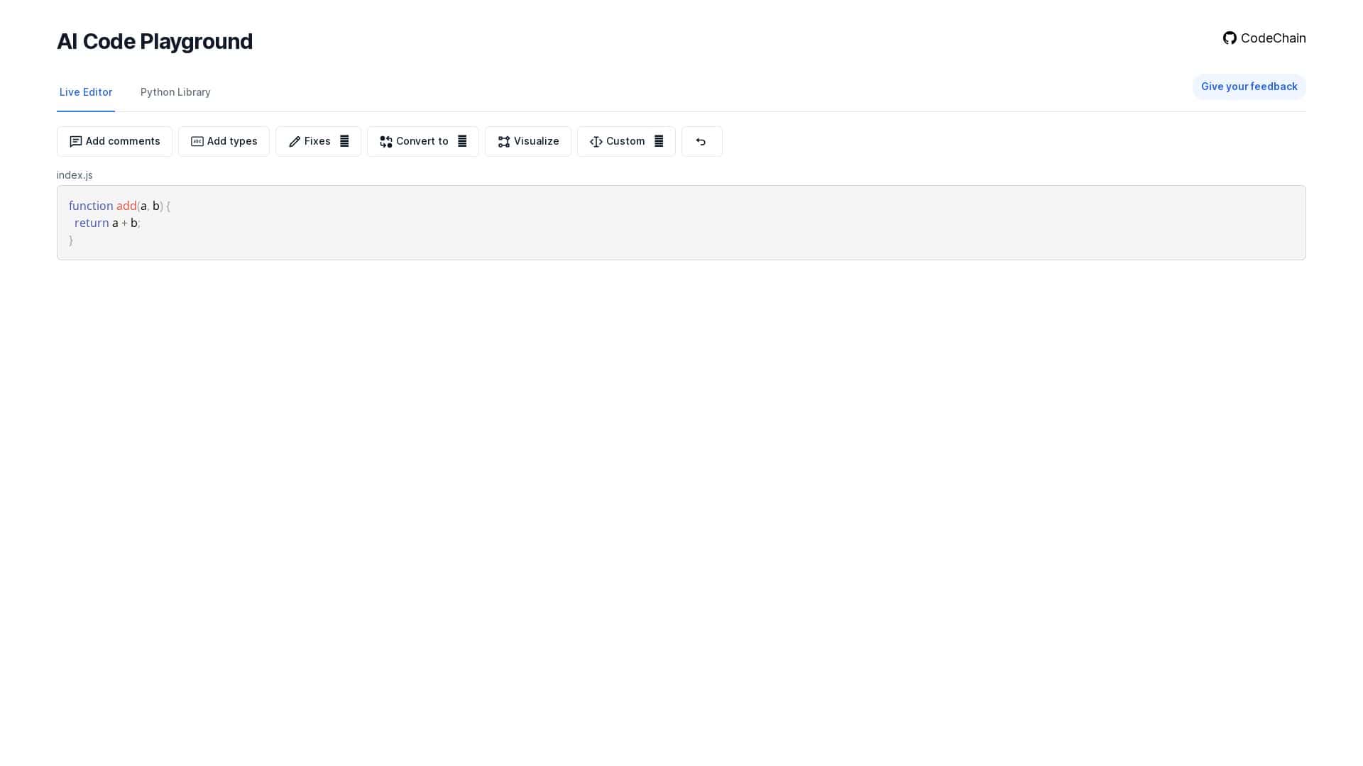 AI Code Playground | Versatile Platform for AI Code Generation | Futureen