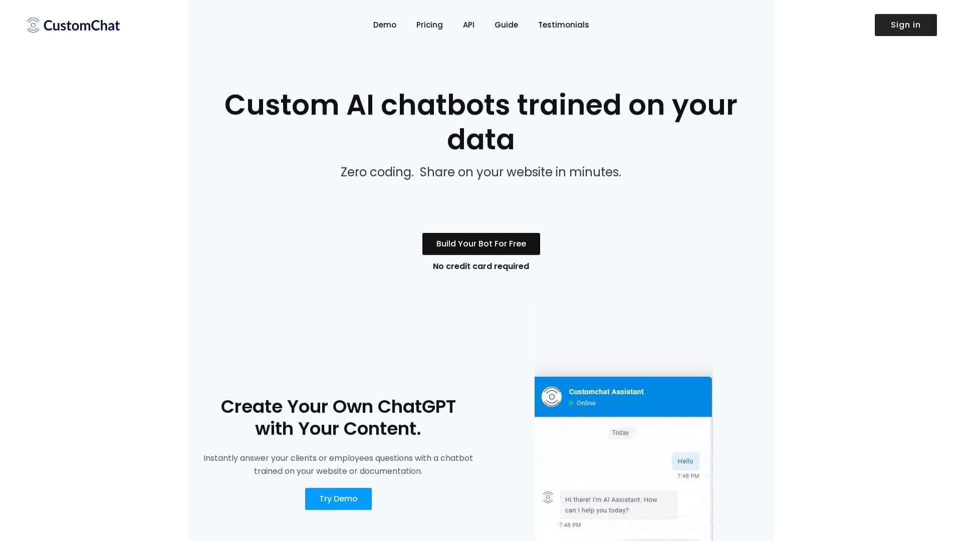 CustomChat.io | Build AI Chatbots Seamlessly Without Coding | Futureen