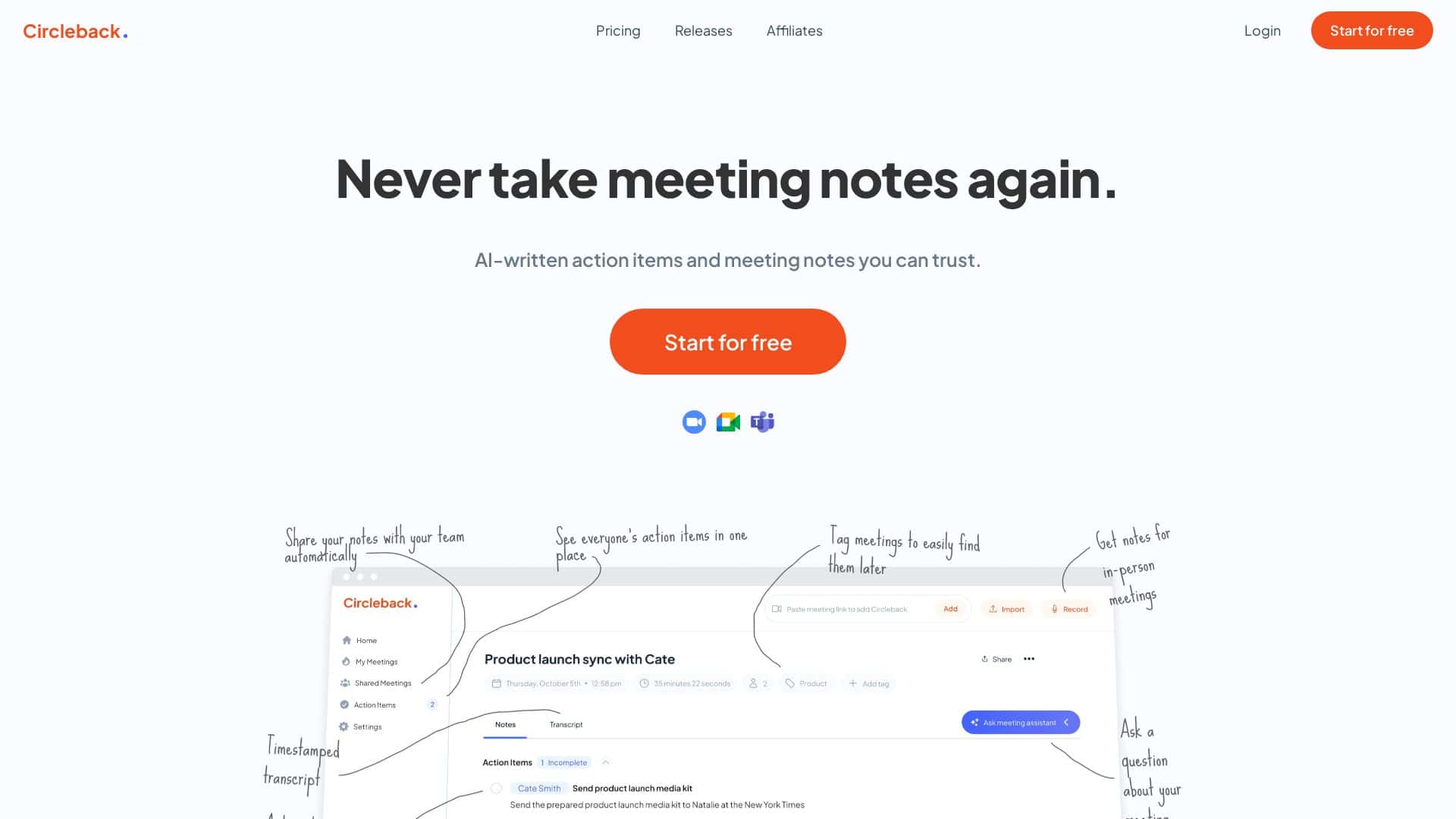 Circleback.ai | Easy Meeting Notes & Summaries | Futureen