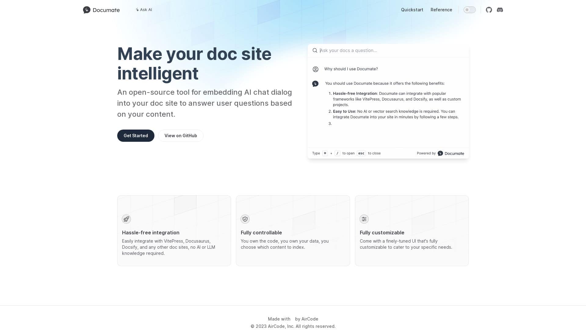 Documate | Improve Documentation Sites with AI Features | Futureen