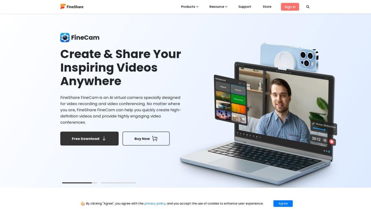 FineShare FineCam | Enhance Your Video Calls with Ease | Futureen