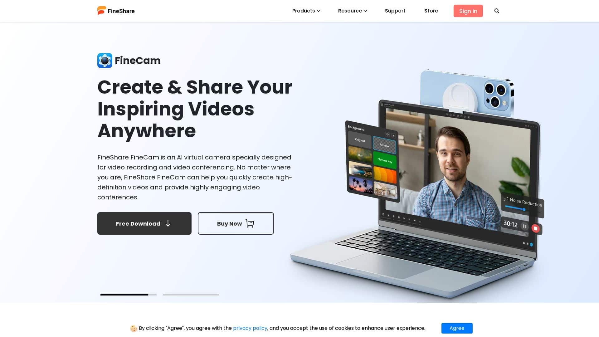 FineShare FineCam | Enhance Your Video Calls with Ease | Futureen
