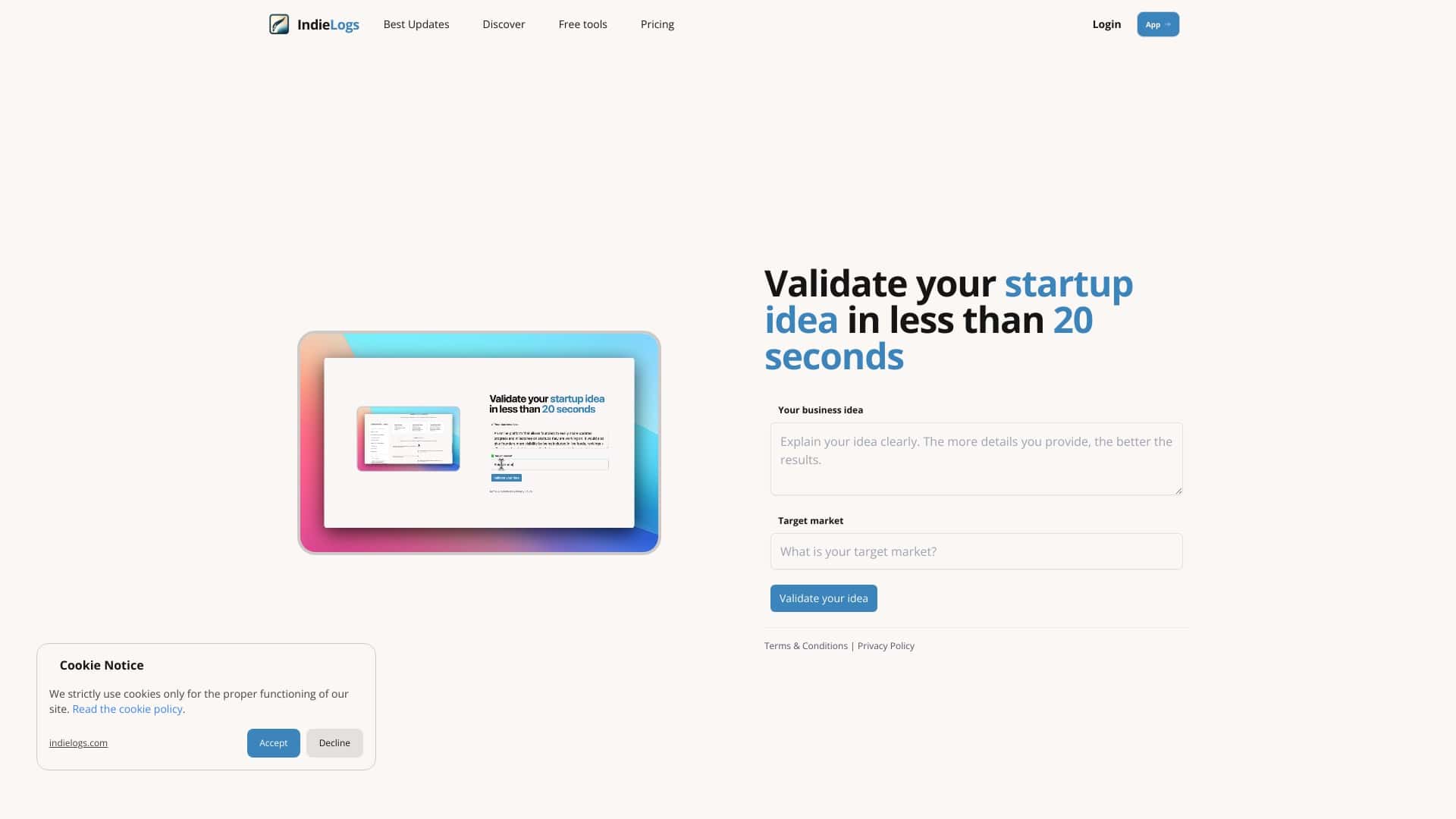 Indie Logs | Validate Your Startup Ideas in 20 Seconds! | Futureen