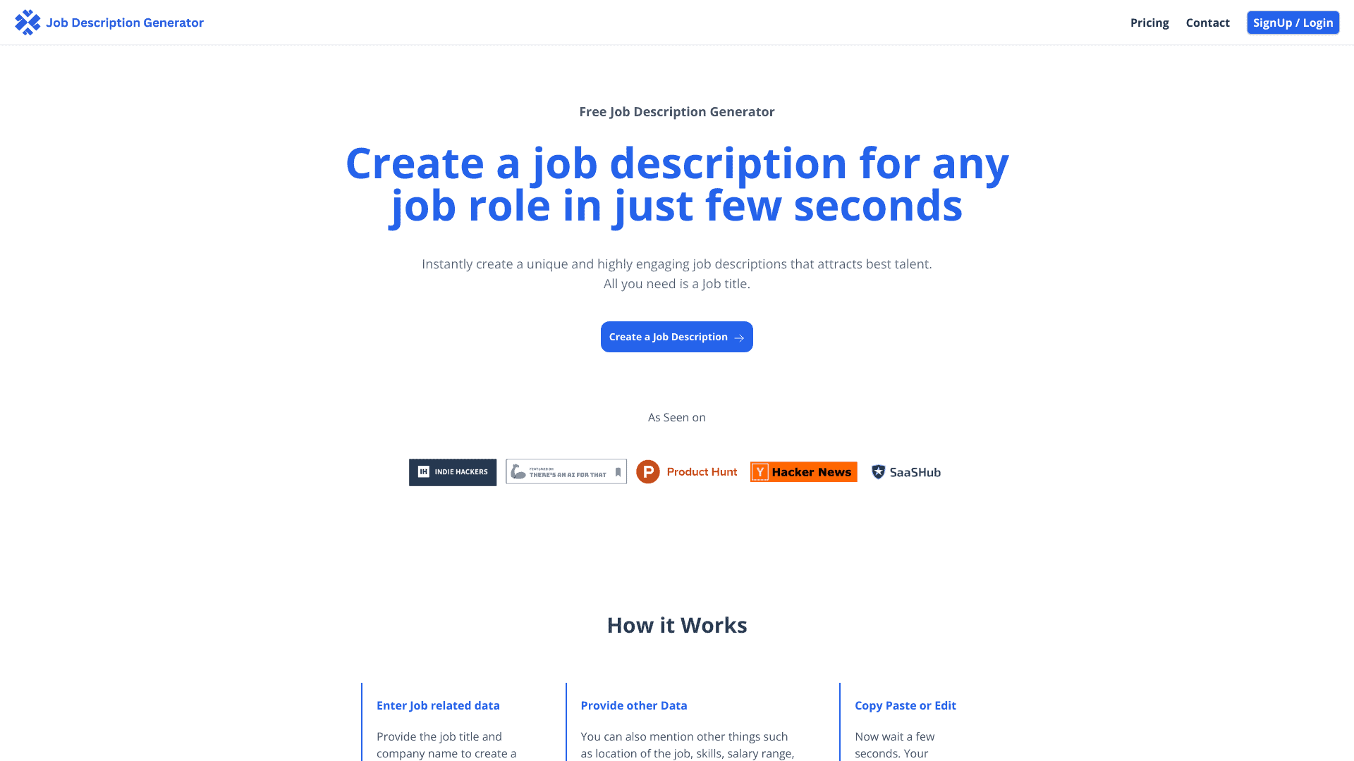 JobDescriptionGenerator | Craft Engaging Job Descriptions Fast | Futureen