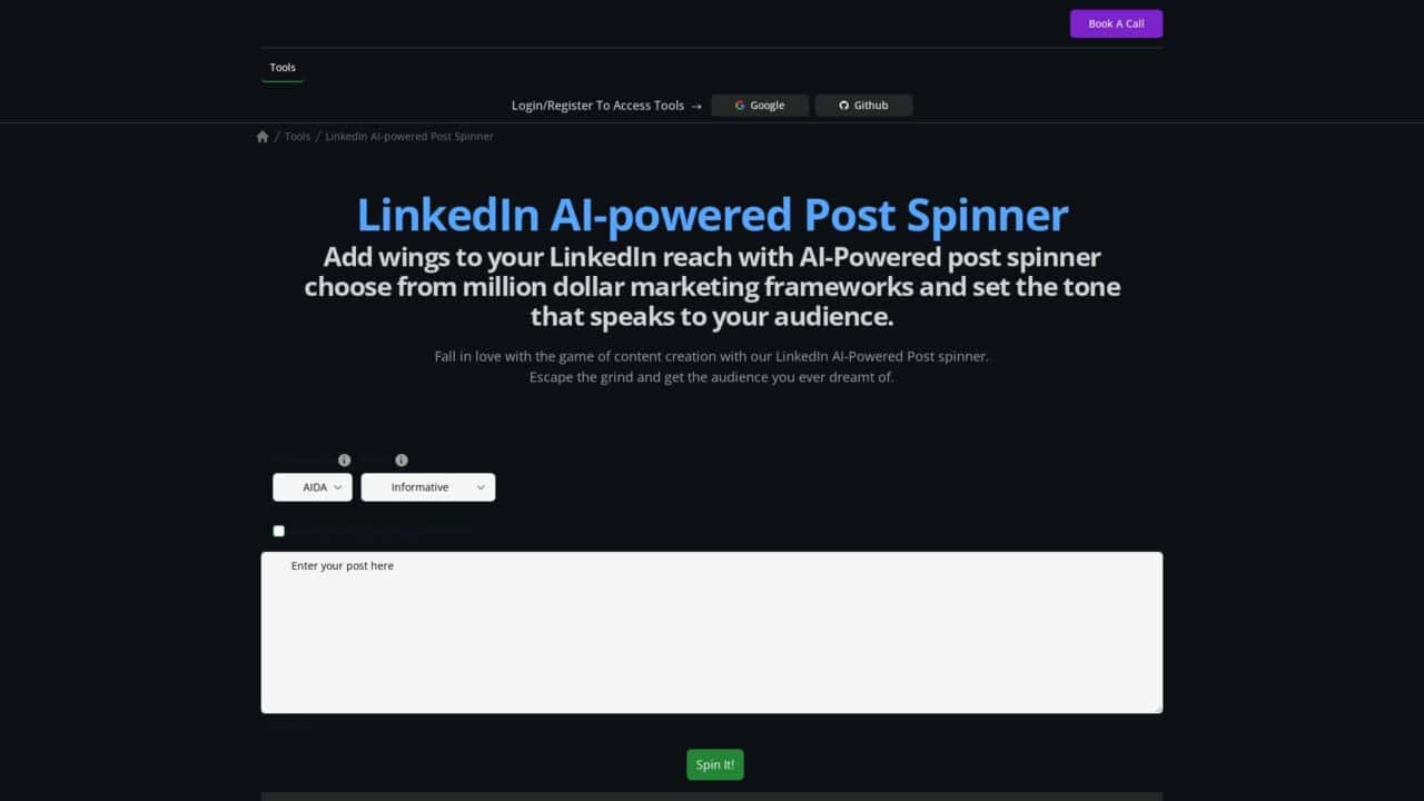 LinkedIn AI Post Spinner | Million-Dollar Frameworks for Reach | Futureen