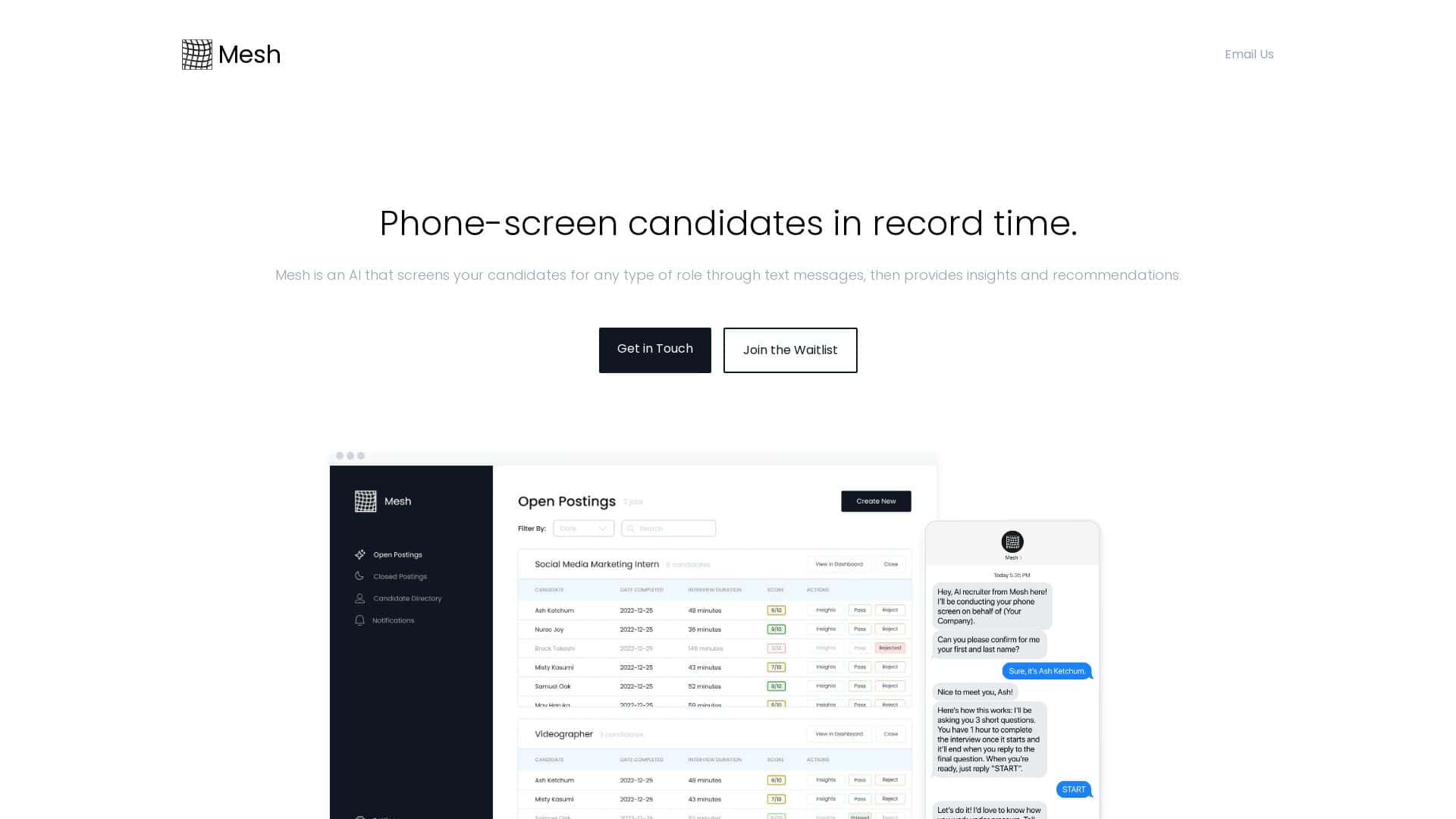 Mesh | Streamline Candidate Screening with AI Text Interaction | Futureen