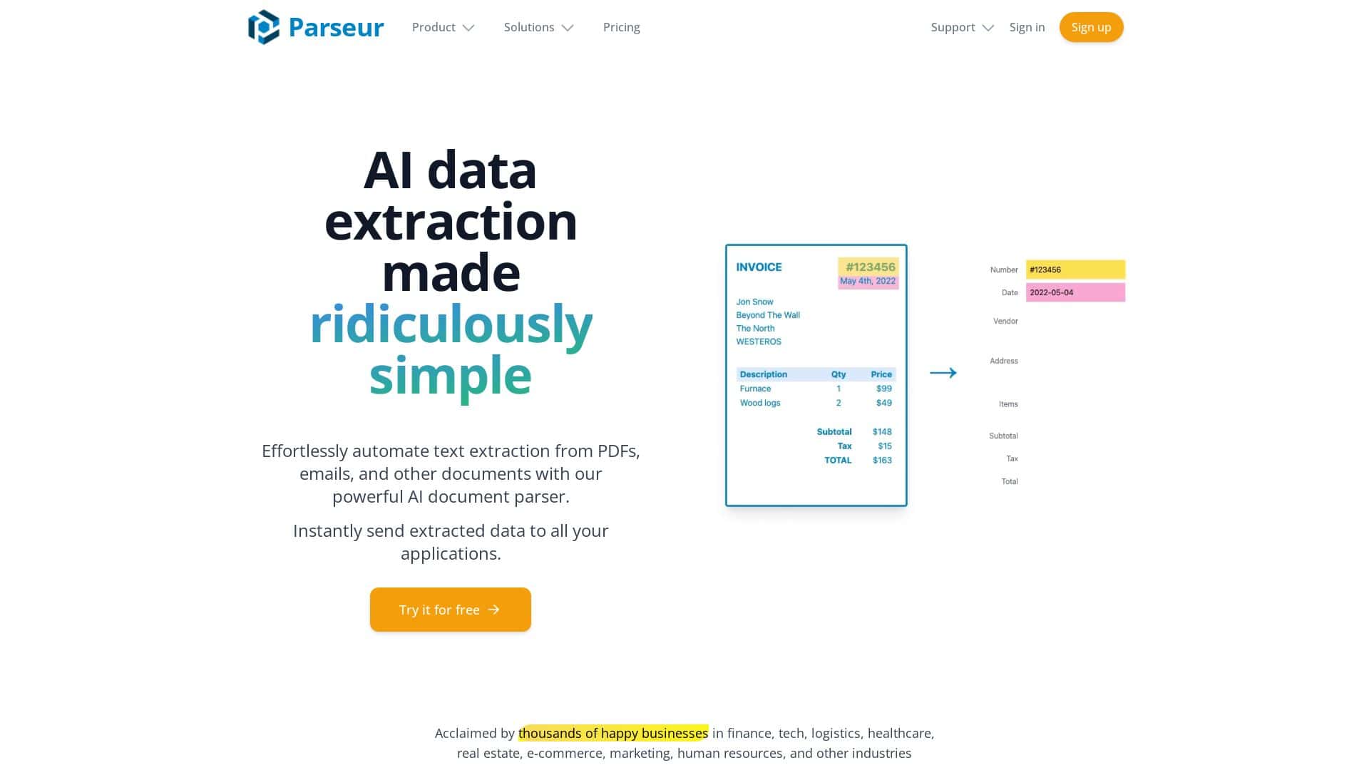 Parseur | Transform Your Data Extraction with AI Automation | Futureen