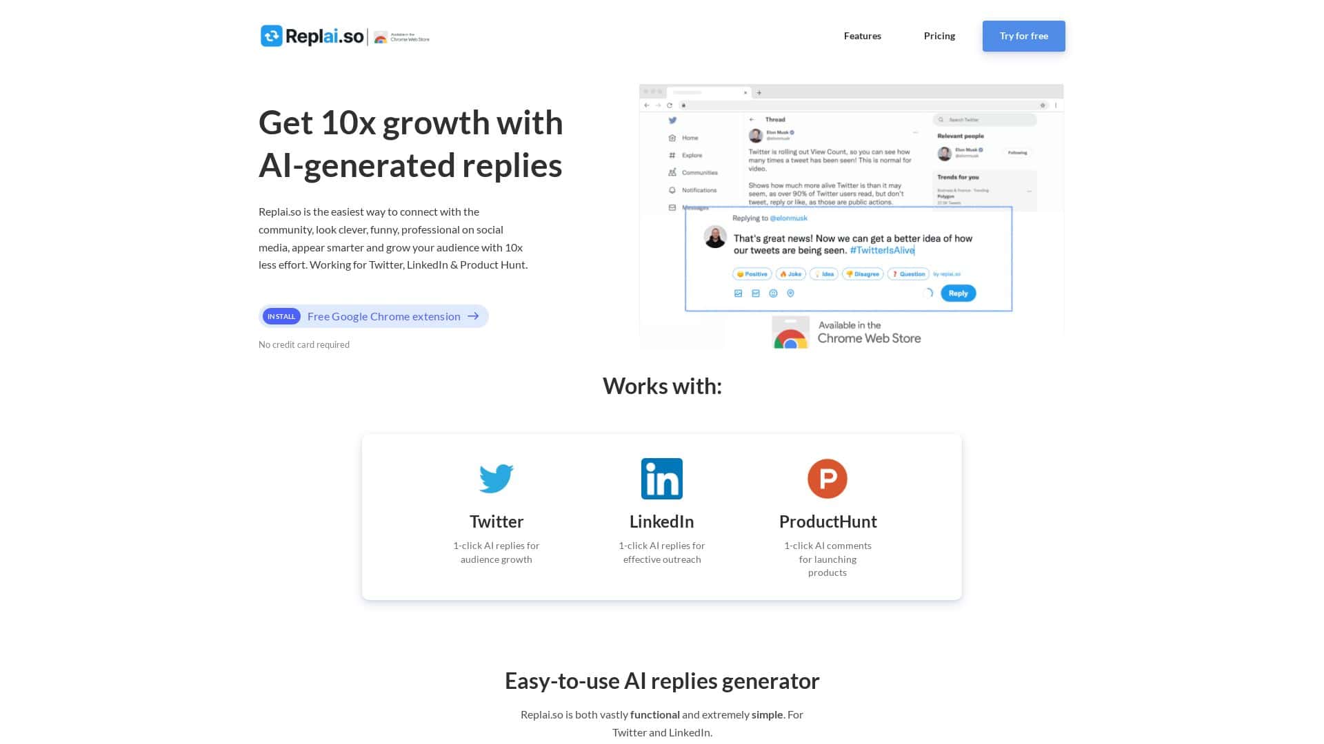 Repl AI | Create Engaging Twitter Replies Instantly | Futureen