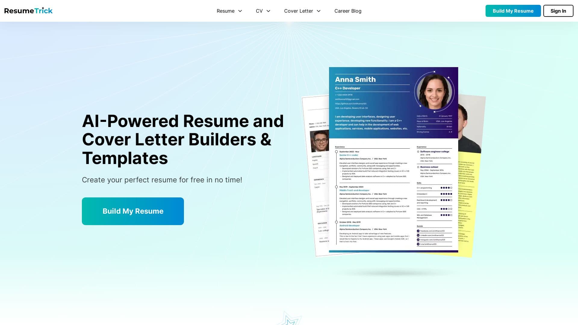 ResumeTrick | Create Beautiful Resumes for Free! | Futureen