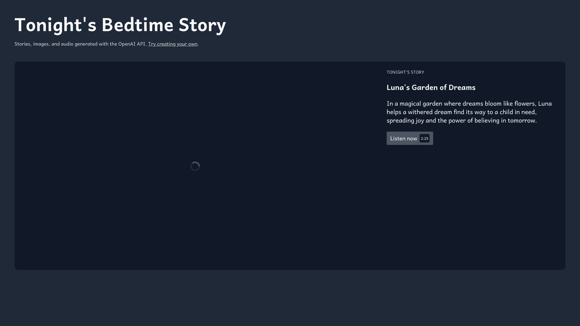 Tonight's Bedtime Story | Bedtime tales created with the help of AI | Futureen